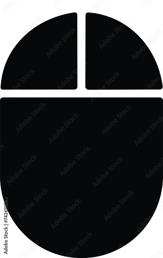 Mouse flat Icon. Computer hardware mouse icon vector. Left and right ...