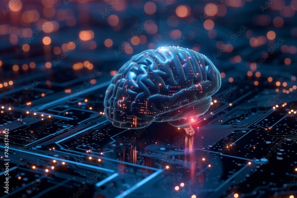 AI Brain Chip neuroprobes. Artificial Intelligence post human cognition ...