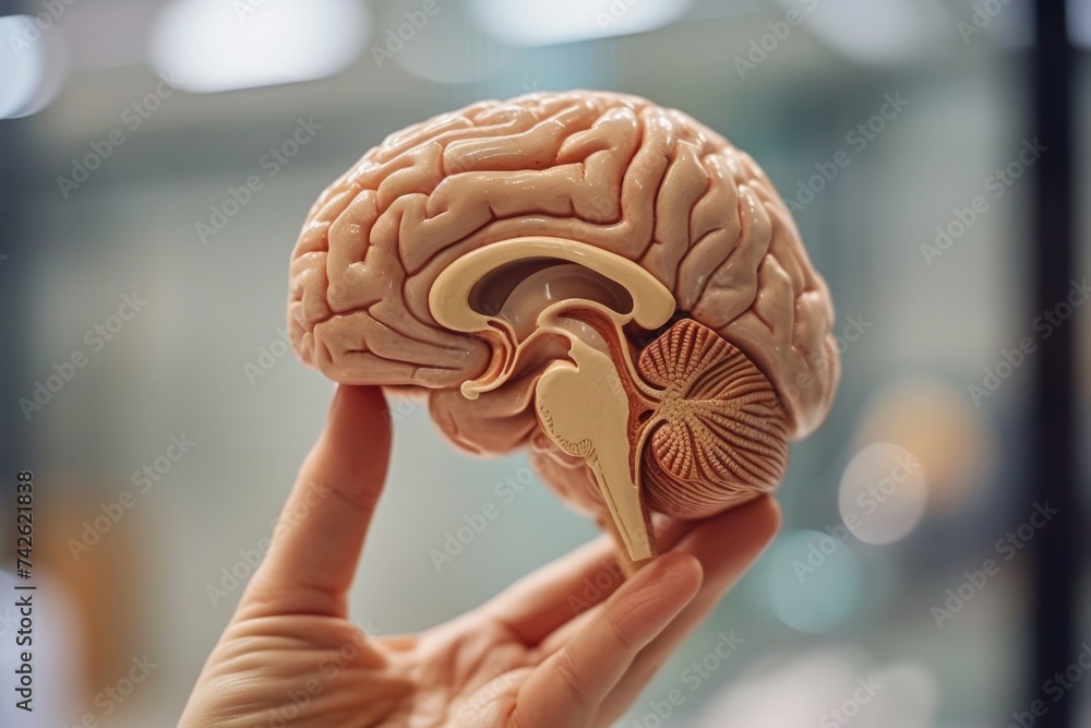 AI Brain Chip surface. Artificial Intelligence digital human operating ...