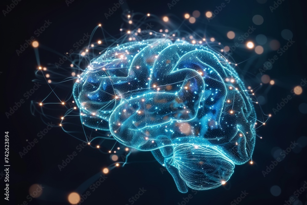 AI Brain Chip brain. Artificial Intelligence neuroengineering mind ...