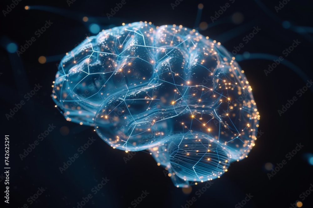 AI Brain Chip potential. Artificial Intelligence disorders mind neural ...