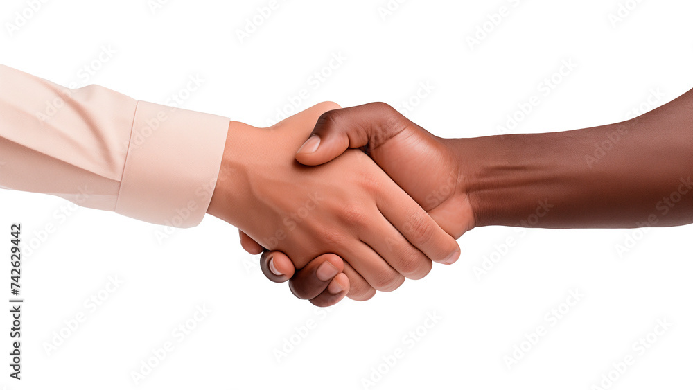 Man's handshake cut out. Handshake agreement on transparent background ...