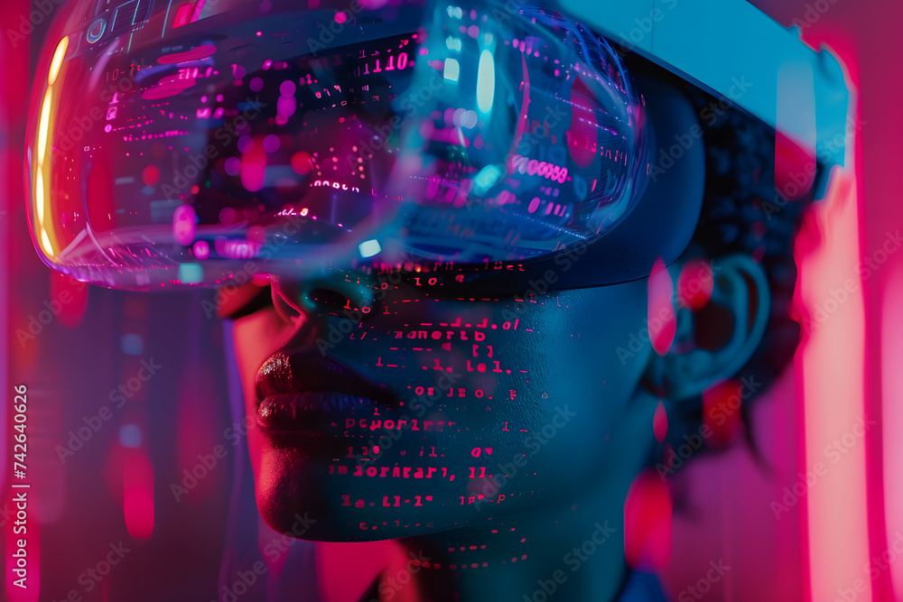 Synthetic media and creative technology concept. AI machine learning ...