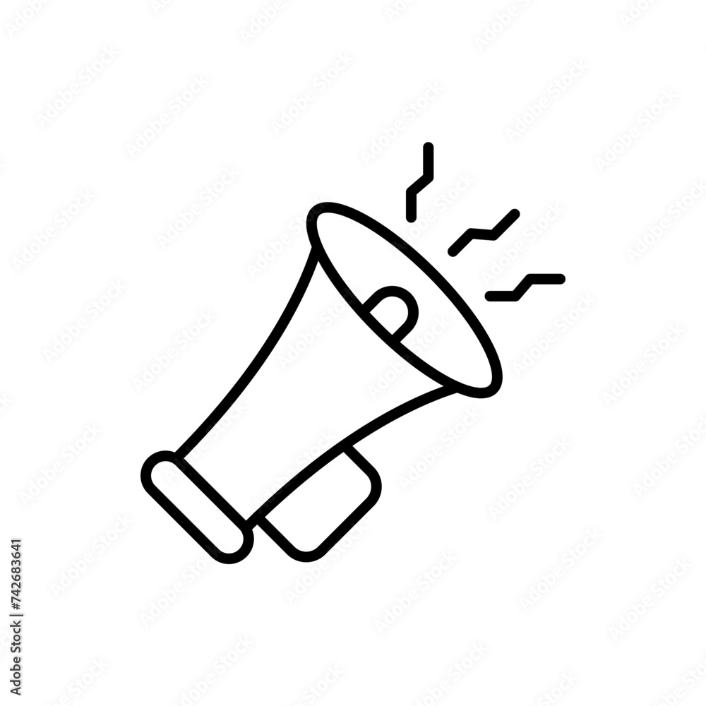 Megaphone outline icons, minimalist vector illustration ,simple ...