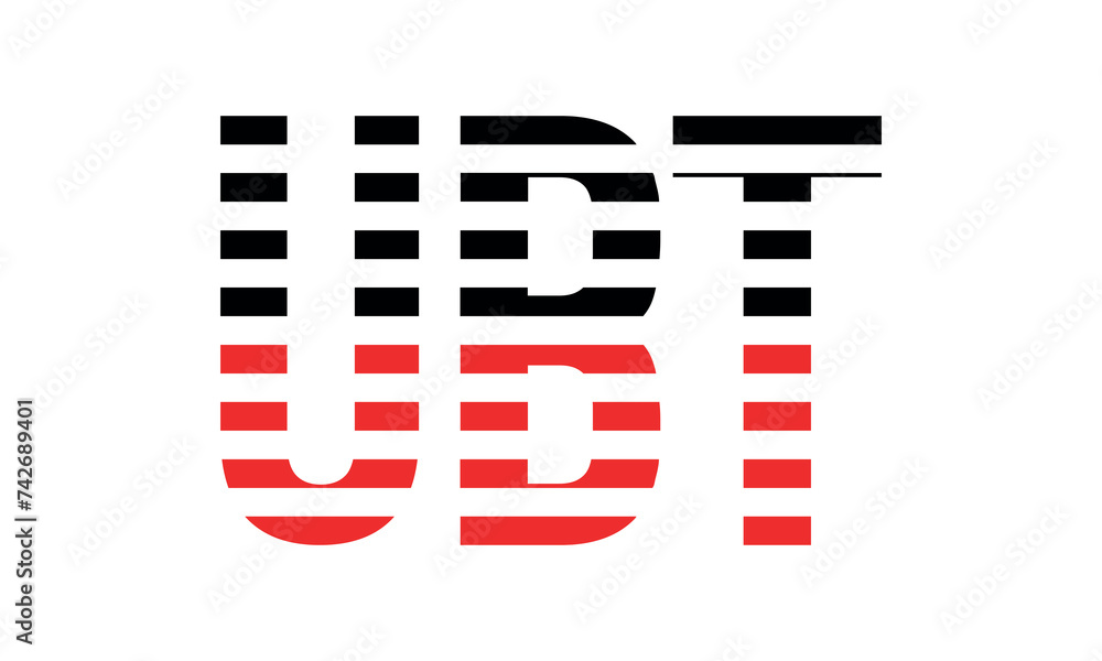 UBT three initial letter iconic line negative space minimal logo design ...
