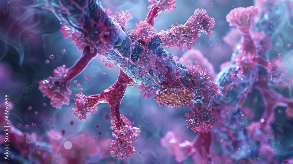 A high-resolution image depicting the complex interactions between ...