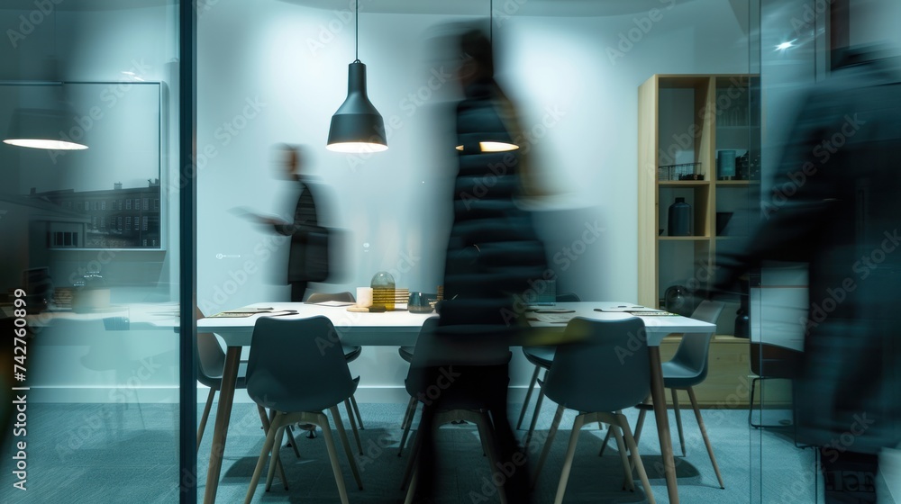 Meeting, people in motion, design office. A professional photo shoot ...