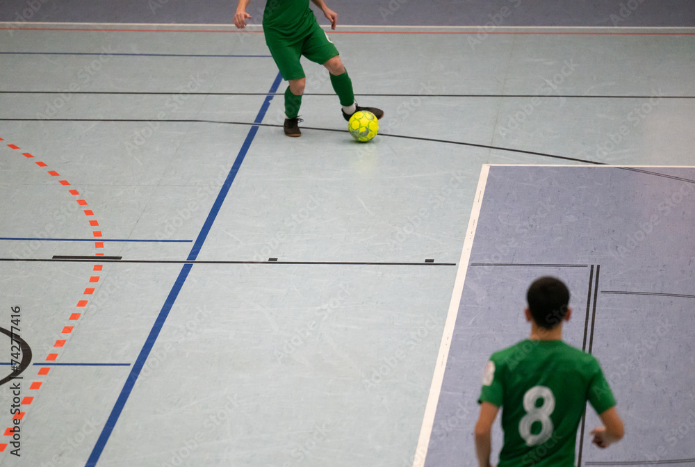 Foto Stock Futsal Hallen Fußball und Sporthallenboden in einer ...