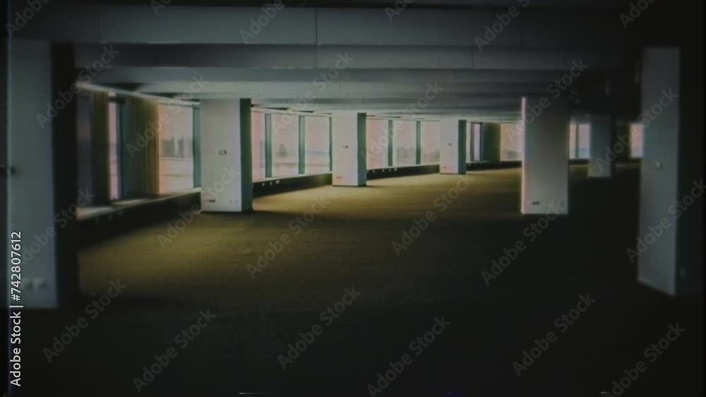 Vídeo do Stock: Deserted Building Liminal Space Retro VHS Texture ...