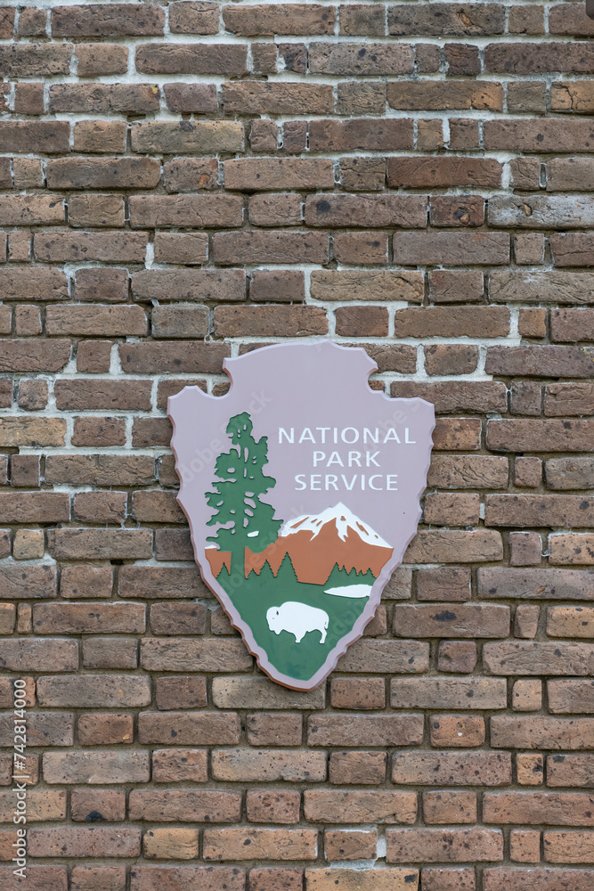 National Park Service sign on an Interior wall of Fort Jefferson, Dry ...