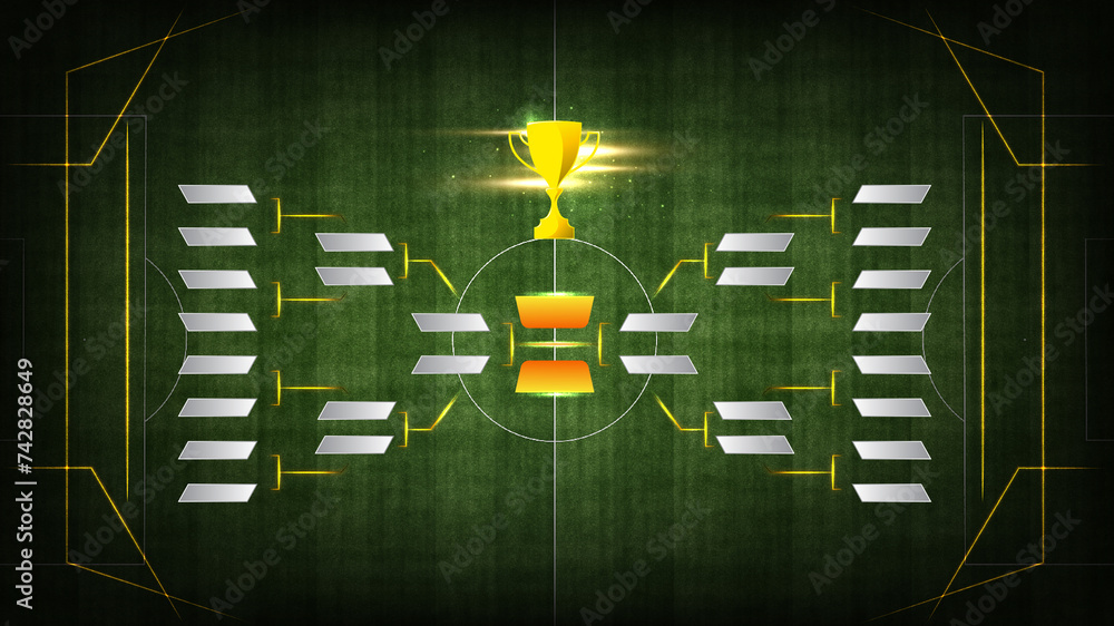 Illustration of match schedule playoff in sport tournament with golden ...