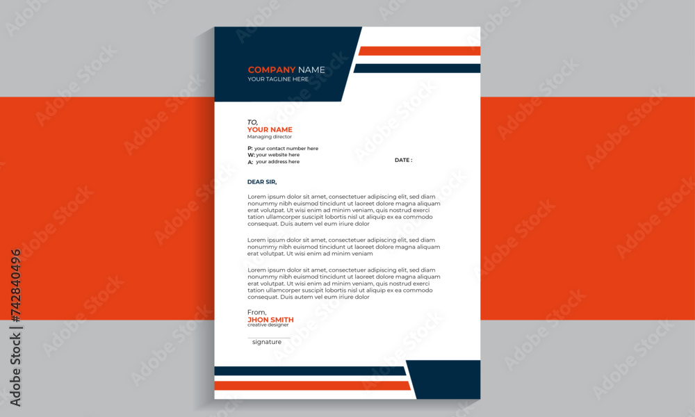 clean and fresh letter head design template, modern and classy ...