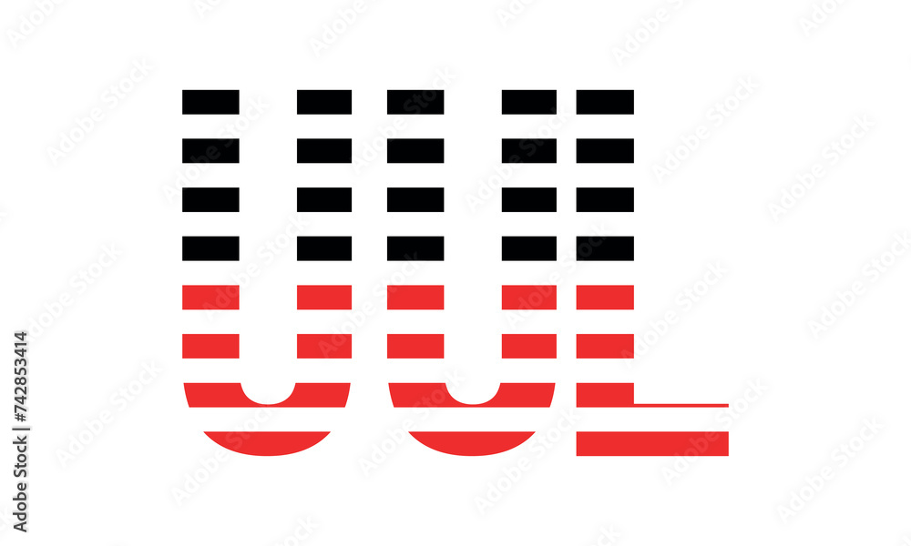 UUL three initial letter iconic line negative space minimal logo design ...