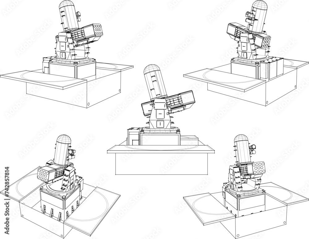vector sketch illustration of advanced combat aircraft carrier weapons ...