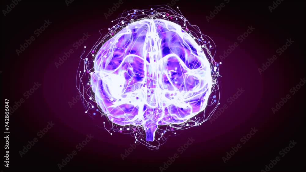 Vidéo Stock Animation of neuron cells with glowing links. Nerve cells ...