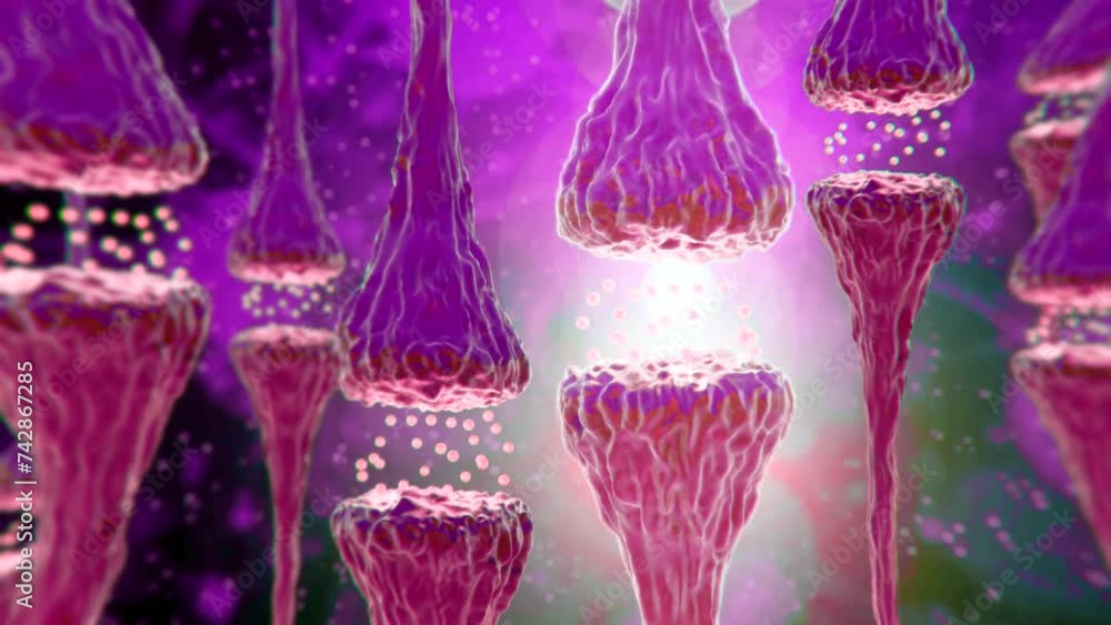 Vidéo Stock Animation of neuron cells with glowing links. Nerve cells ...