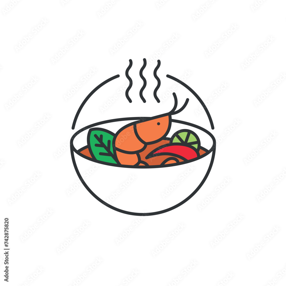 Tom Yam Goong - Tom Yam Seafood (Thai Food - Hot and Sour Flavor Soup ...