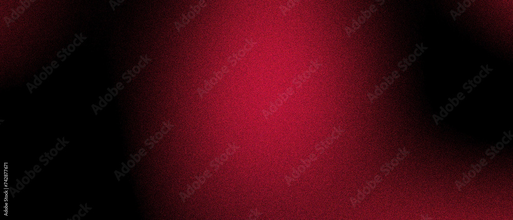 Red grainy texture blurred dark red color gradient background backdrop ...
