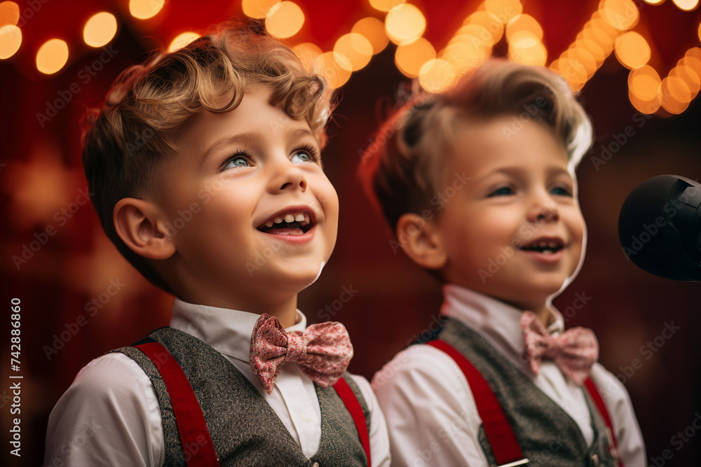 Generative AI image of talented kids on stage ready for performance ...
