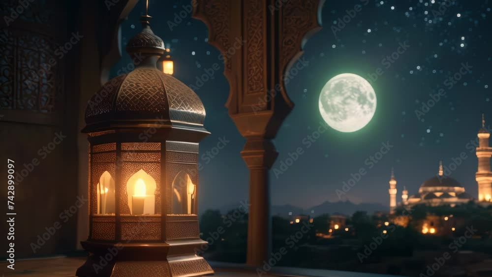 Video animation of A Night at the Mosque,where an ornate lantern ...