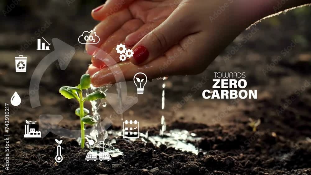 Net zero , carbon neutral concept. Net zero greenhouse gas emissions ...