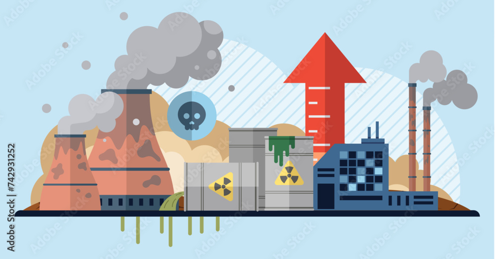 Waste pollution vector illustration. Waste pollution has far reaching ...