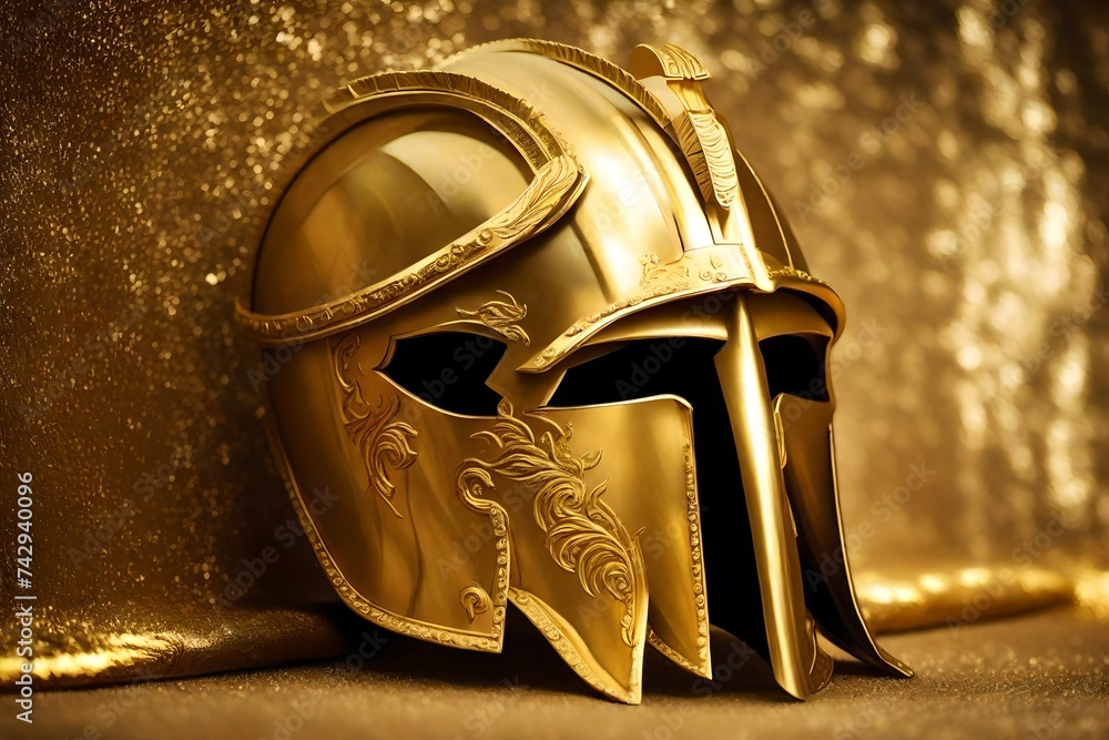 Gold Spartan Warrior Helmet head, skull, face, 3d, helmet, skeleton ...