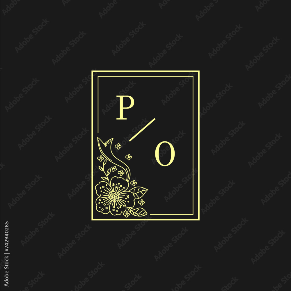 PO Initials Wedding Logo, Wedding Monogram, Luxury Wedding Logo Stock ...