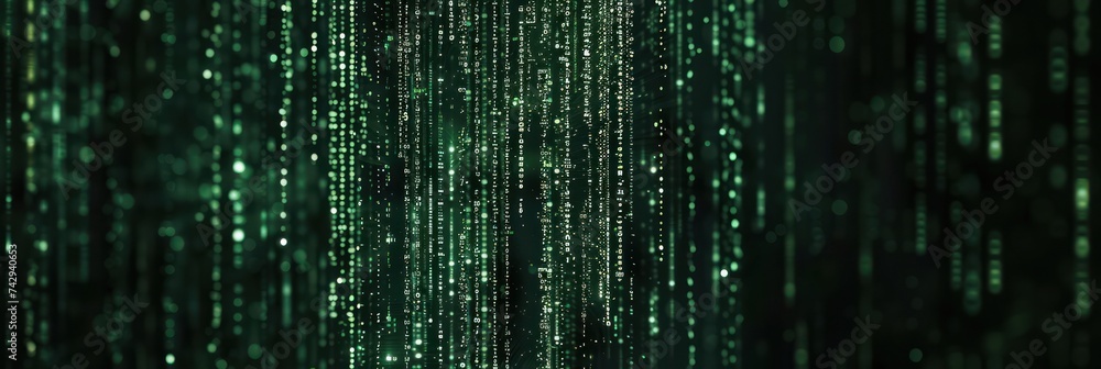Digital matrix green code rain. Background for technological processes ...
