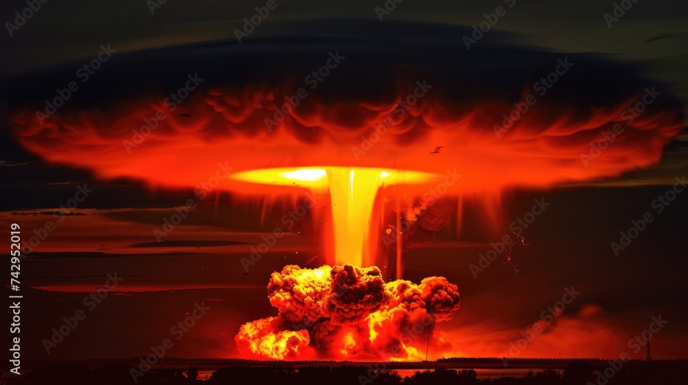 Apocalyptic Vision of a Nuclear Explosion Illuminating the Sky with a ...