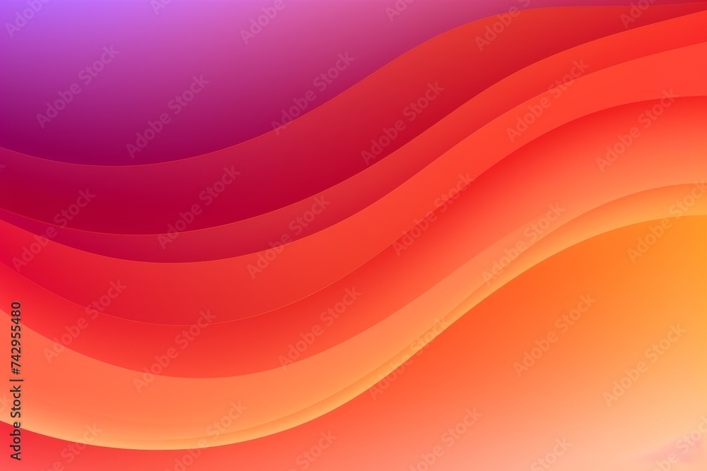 Purple to Red to Orange abstract fluid gradient design, curved wave in ...