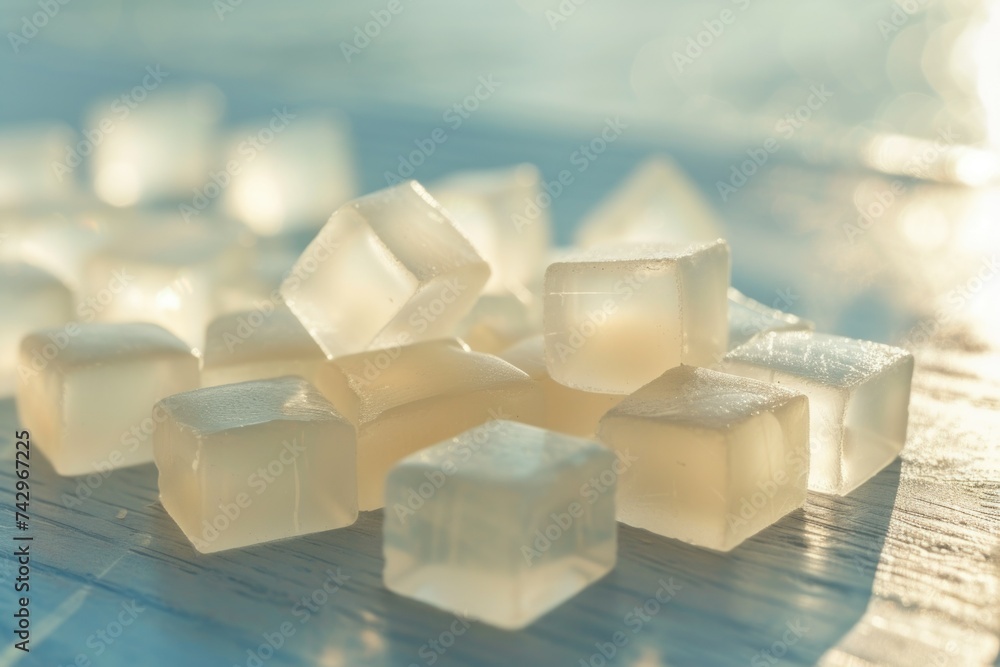 Nata de coco. coconut gel. chewy. traditional Filipino dish. Thai food ...