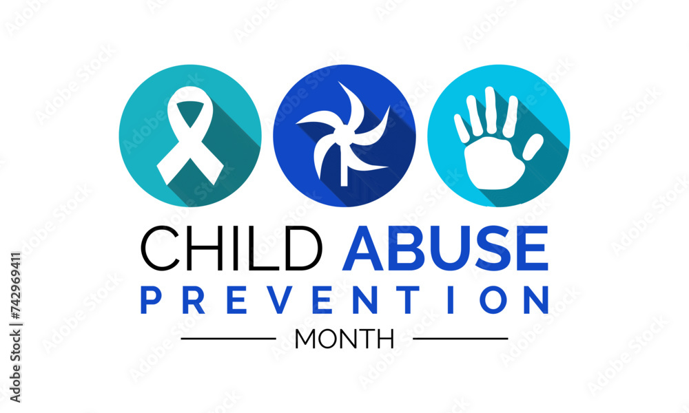 Vector illustration on the theme of National Child abuse prevention and ...