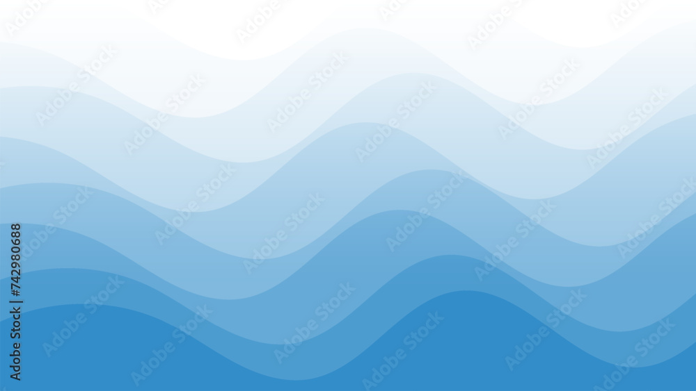 Tranquil and serene abstract blue wave background with elegant oceanic ...