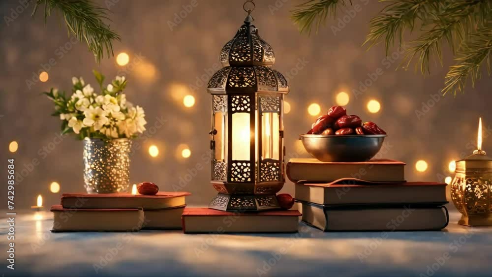 seamless looping overlay 4k virtual video animation, Eid mubarak ...