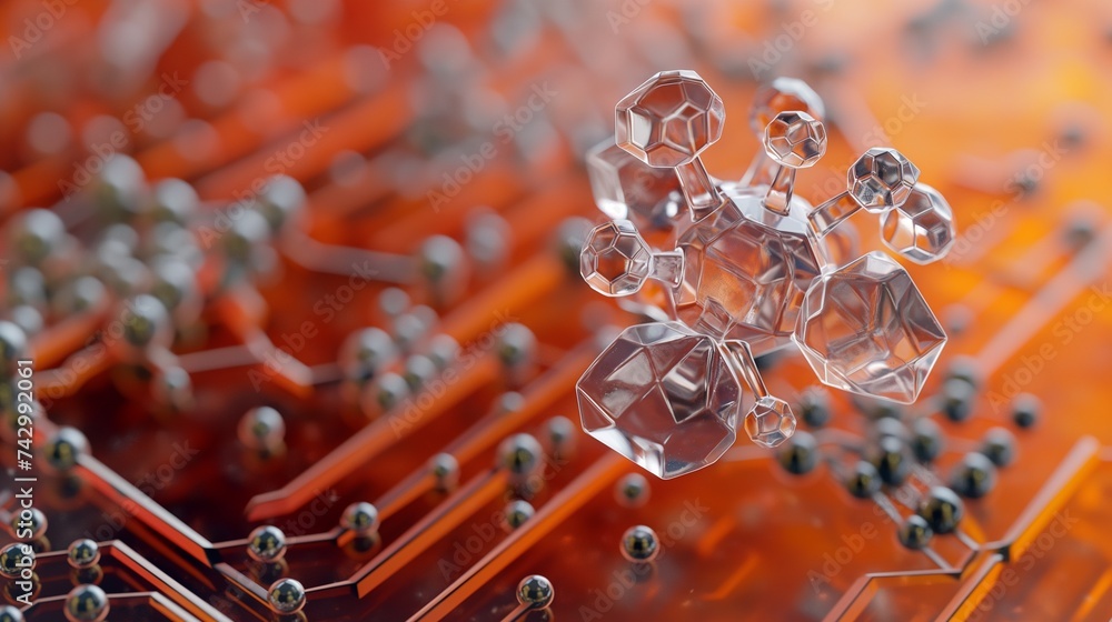 Semiconductor research is illustrated by a transparent, geometric ...