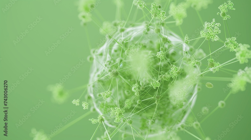 A visualization of a transparent chlorophyll molecule, essential for ...