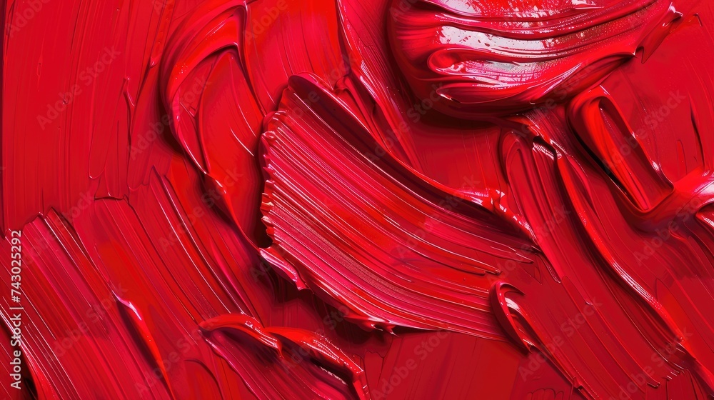 Red paint artistic dry brush stroke. Watercolor acrylic hand painted ...