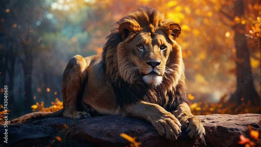 high resolution image of a mystical lion Stock Photo | Adobe Stock