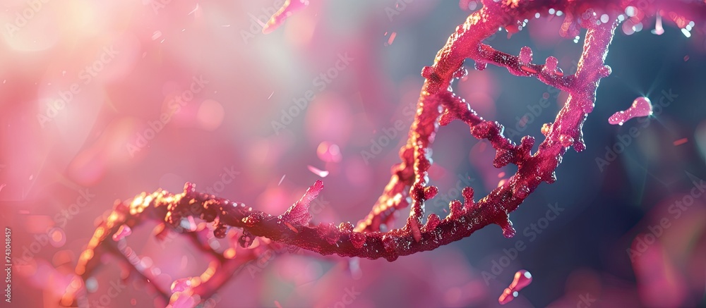 Damaged DNA and genetic mutation biotechnology concept as a double ...