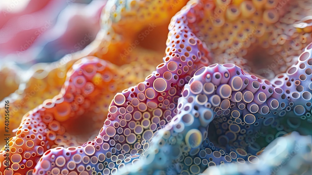 A super macro view of a cellular structure intricately detailed with ...