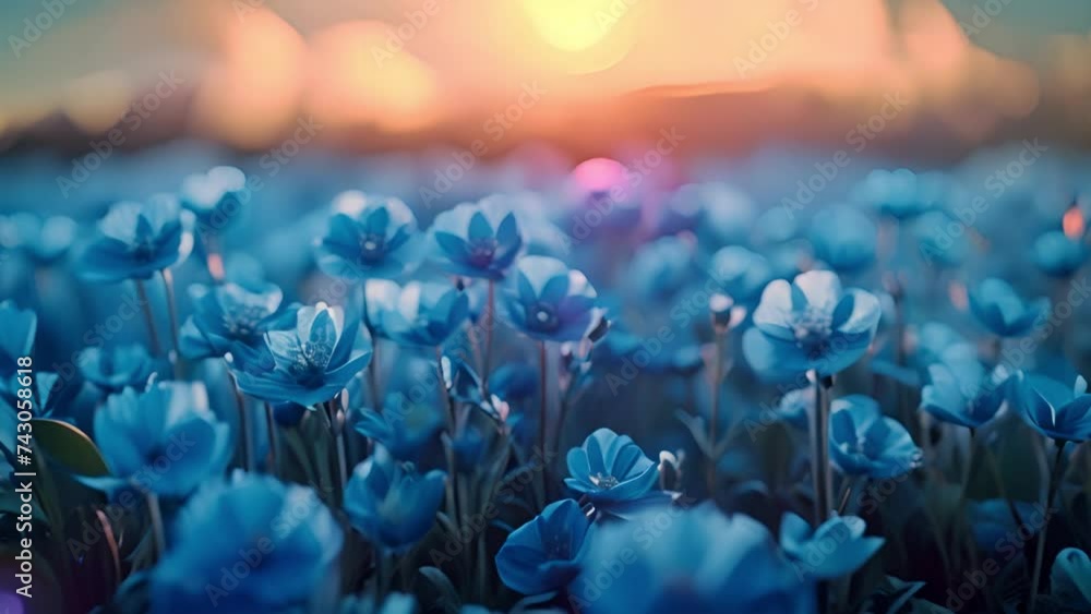 Vidéo Stock blue nemophila flower field in Hitachi seaside park ...