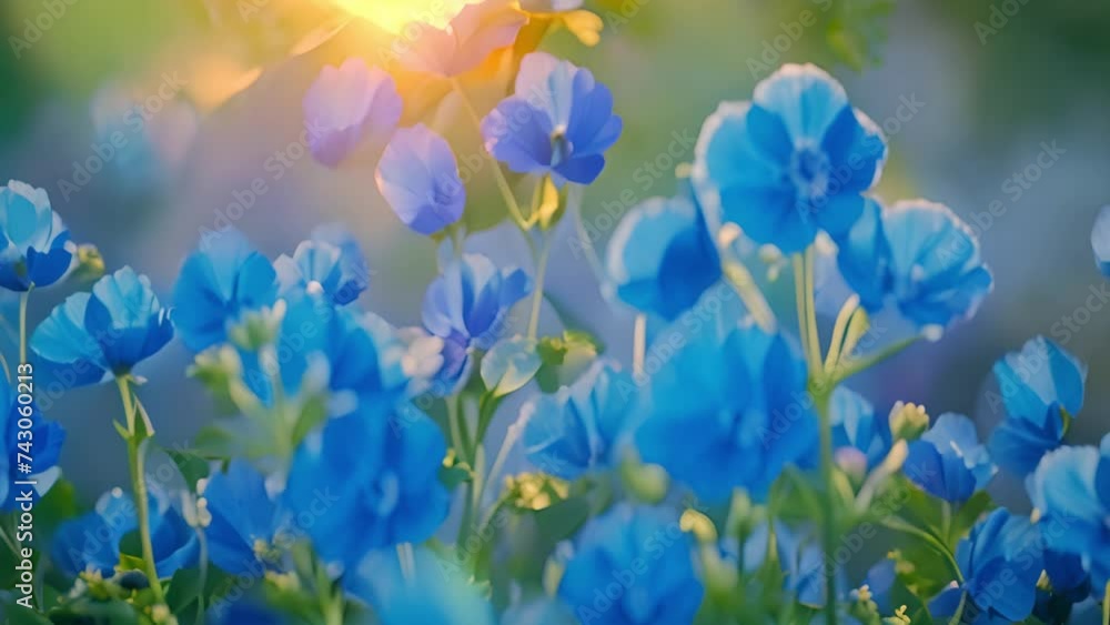 blue nemophila flower field in Hitachi seaside park, tourism in Japan ...