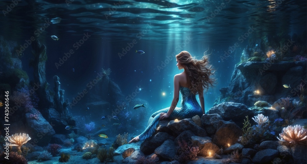Explore the magical realm of a nighttime ocean with an ultra-realistic ...