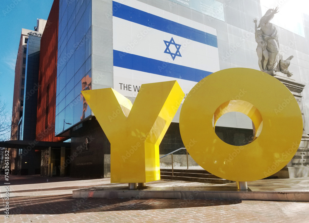 Philadelphia, PA - USA - 2-16-2024: The OY/YO statue by Deborah Kass at ...