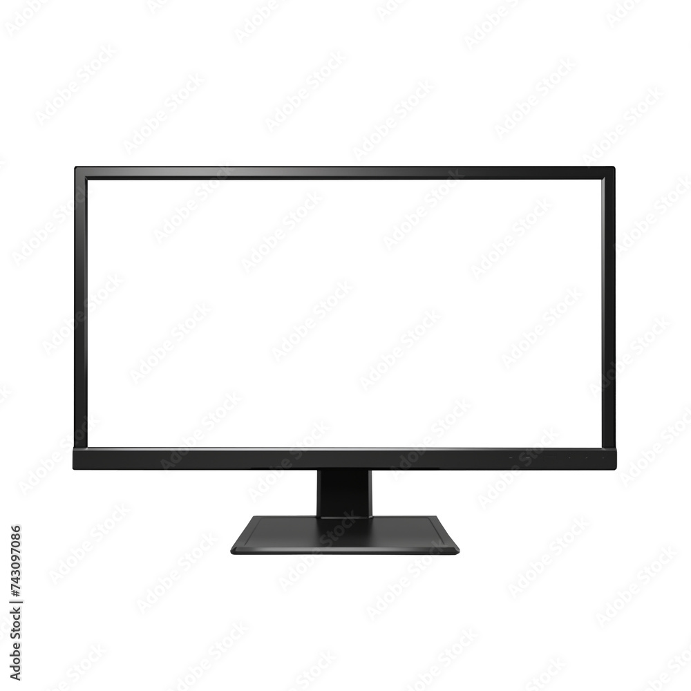 LCD Tv Monitor Mockup, Isolated in a Transparent Background. A Super HD ...