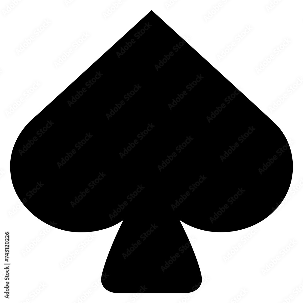Transparent PNG of a simple black spades playing card symbol. One out a ...