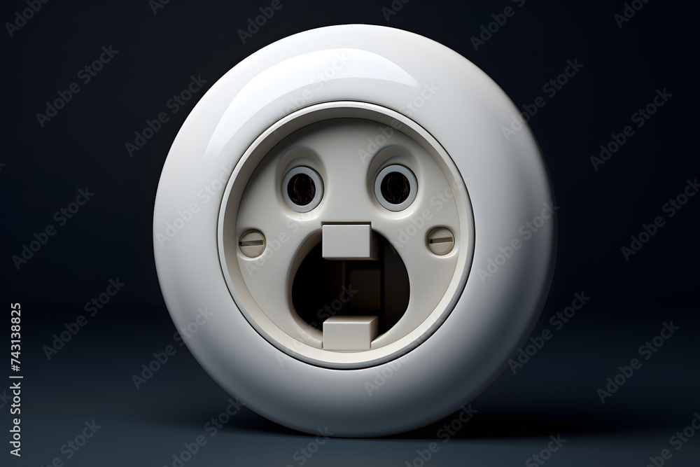 Illustrated Power socket, illustration of a socket, crazy power socket, wall mounted power ...