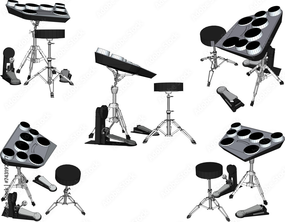 Vector sketch illustration of the design of the dangdut band kendang ...