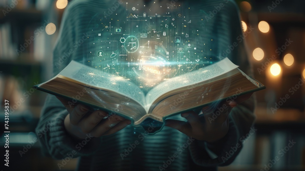 an open book surrounded by motivational symbols, the transformative ...